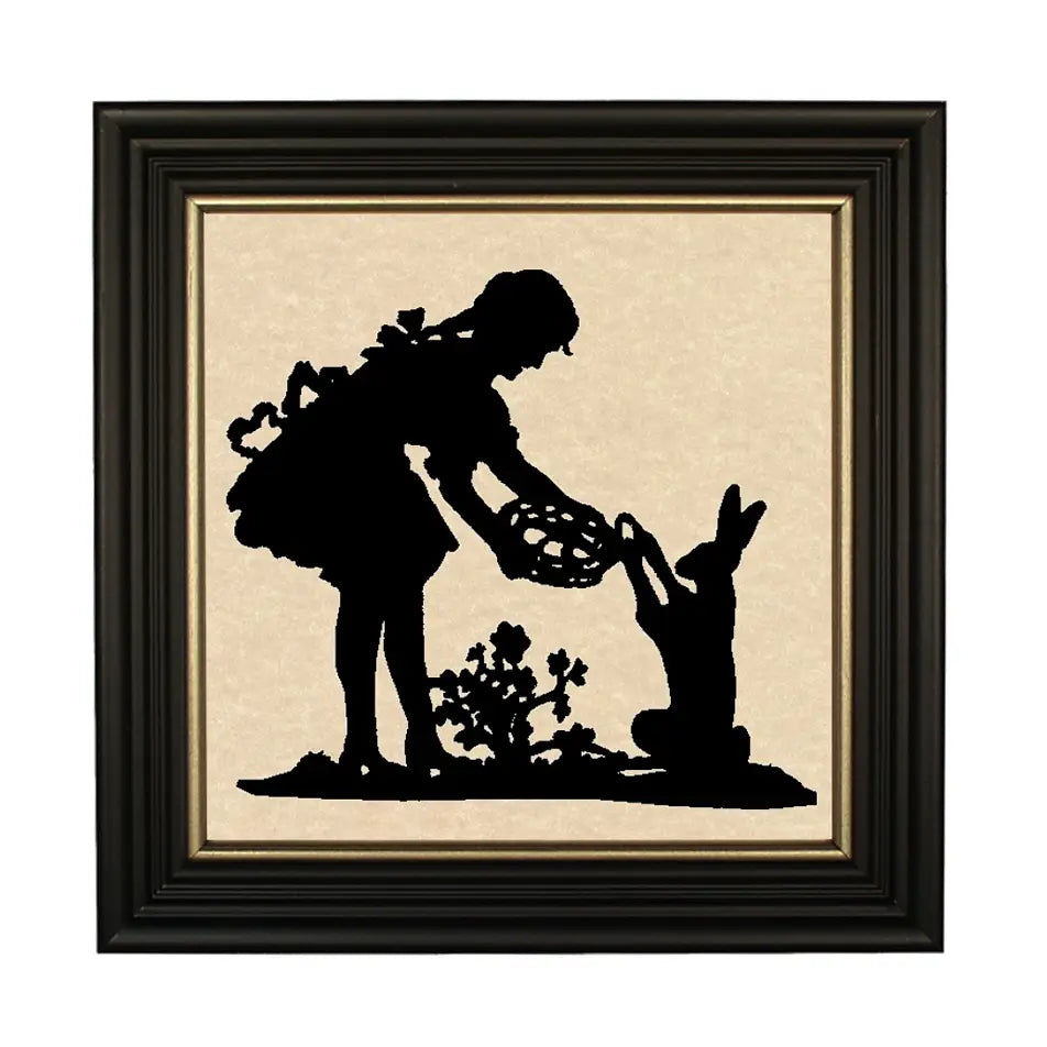 Girl Gathering Eggs Vintage Paper Cut Silhouette – Pine Cone Gift Shoppe